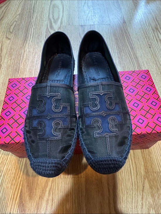 Tory Burch | Shoes | Tory Burch Navy Logo Espadrille Flats | Poshmark